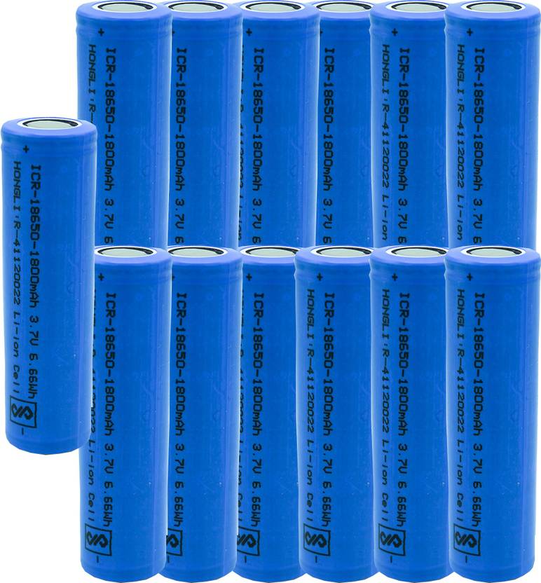 Hongli 3.7 Volt Rechargeable Lithium ion Cell 1800 mah ( (Pack of 13 ...
