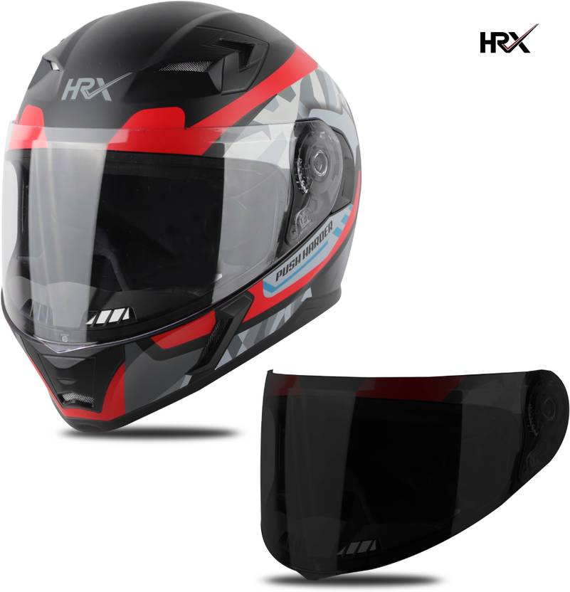 HRX XTRM+ Full Face Clear Visor + Smoke Visor Air ventilated ISI Marked ...