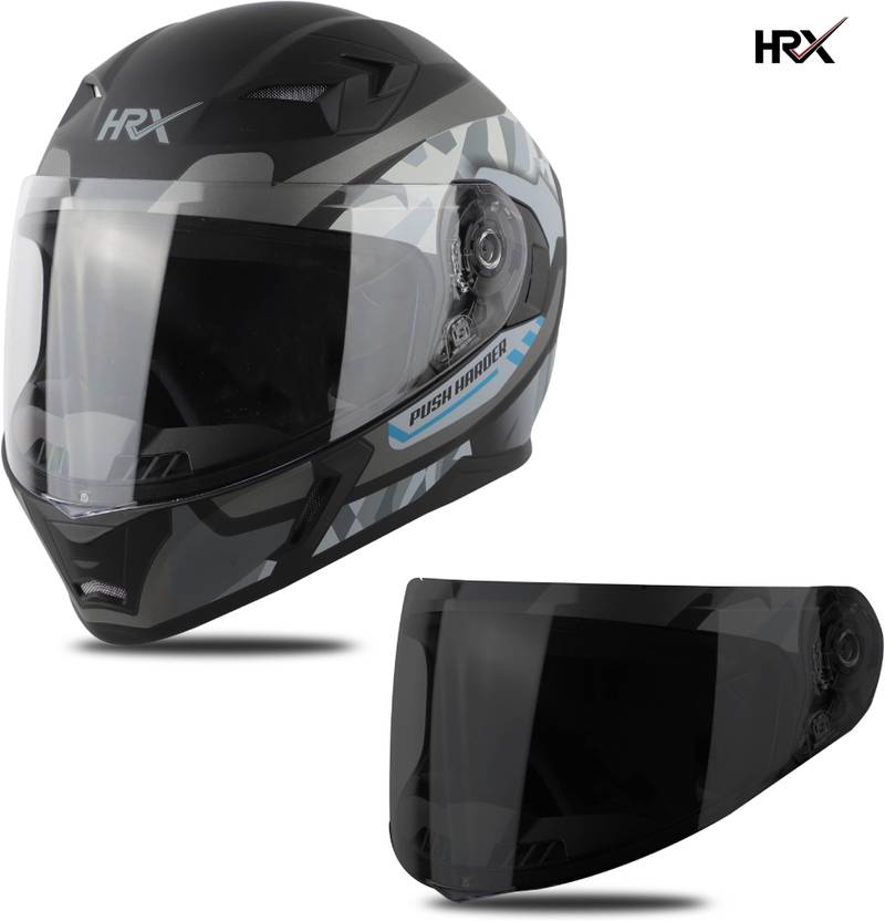 HRX XTRM Full Face Clear Visor + Smoke Air ventilated ISI Marked Decal ...