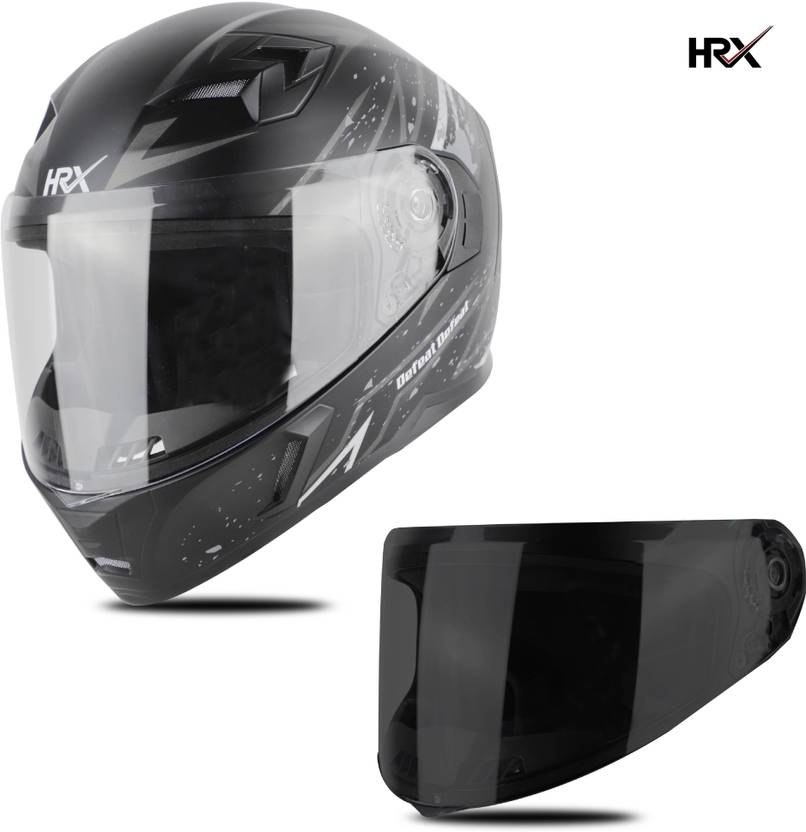 HRX XTRM Full Face Clear Visor + Smoke Air ventilated ISI Marked Decal ...