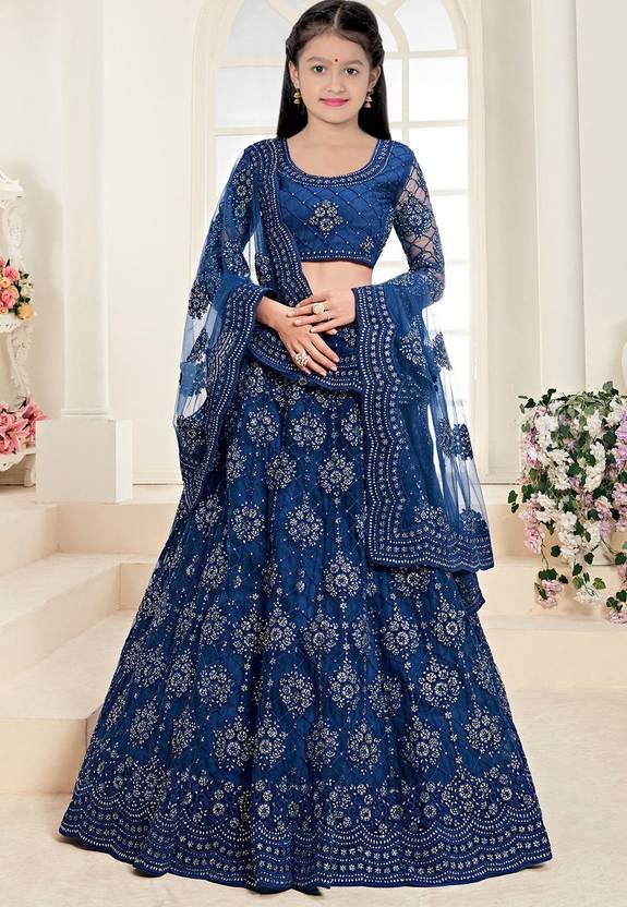 PILUDI Girls Lehenga Choli Ethnic Wear Embroidered Lehenga, Choli and ...