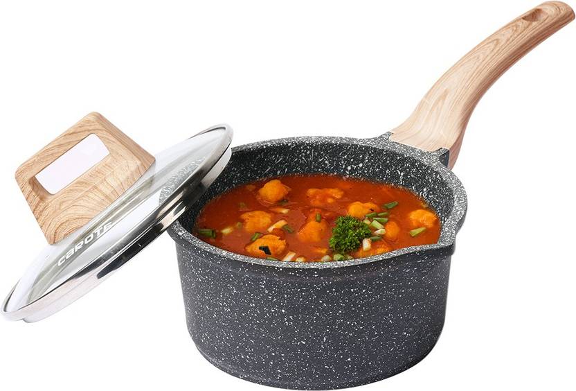 CaROTE by CAROTE Non Stick Saucepan with Lid, Granite Induction Tea Pan ...