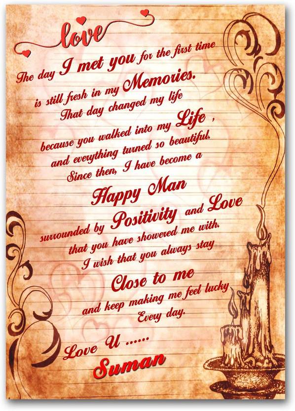 Midas Craft I Love You Suman Love Letter Quotes 25 Greeting Card Price ...