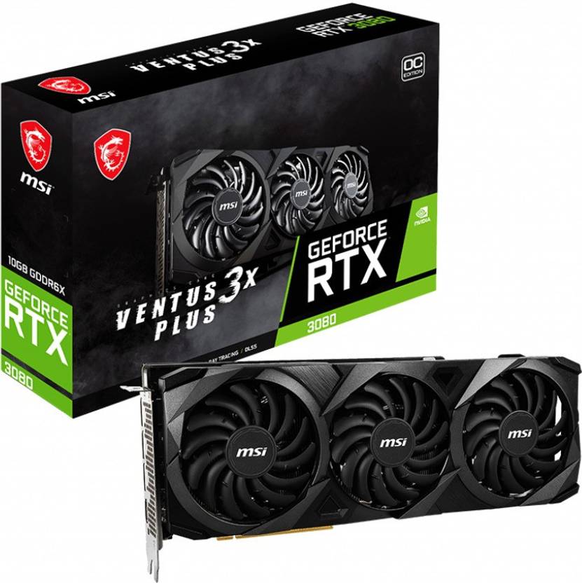MSI NVIDIA GeForce RTX 3080 VENTUS 3X PLUS 10G OC LHR 10 GB GDDR6X Graphics Card - MSI ...