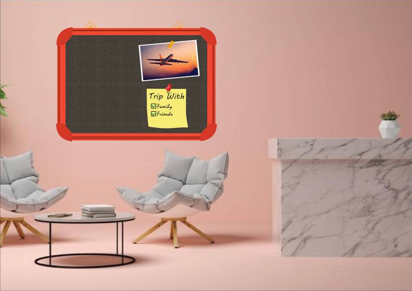 WRITING AND DISPLAY Pin-up board 2*2 feet,ORANGE ALLUMINIUM FRAME ...