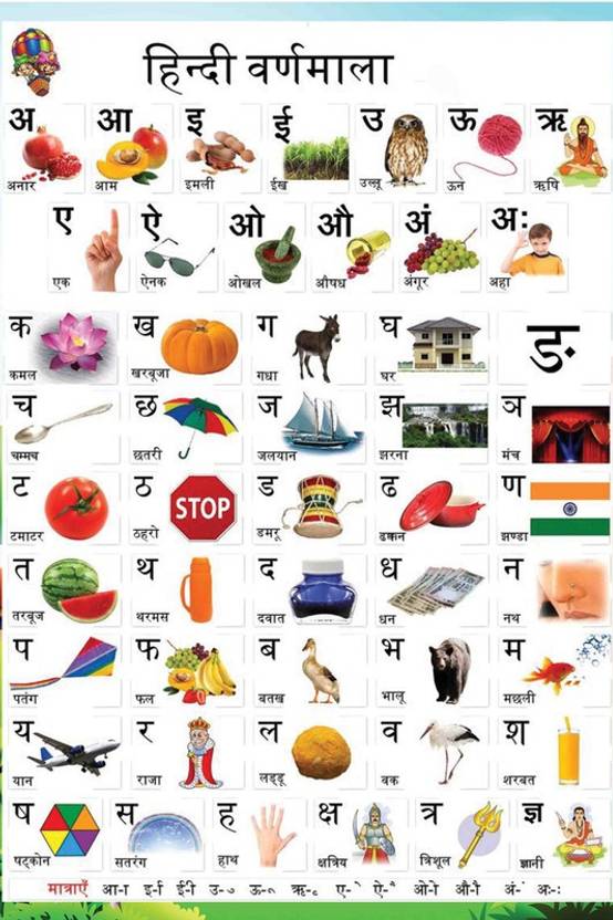 Educational Sticker Poster|Hindi Varmala Sticker Poster for Decoration ...
