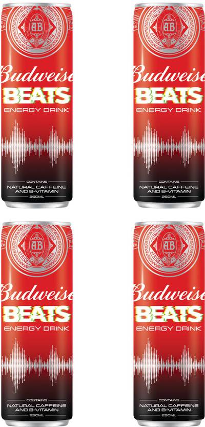Budweiser Beats Energy Drink 250ml,Pack of 4 Energy Drink Price in ...