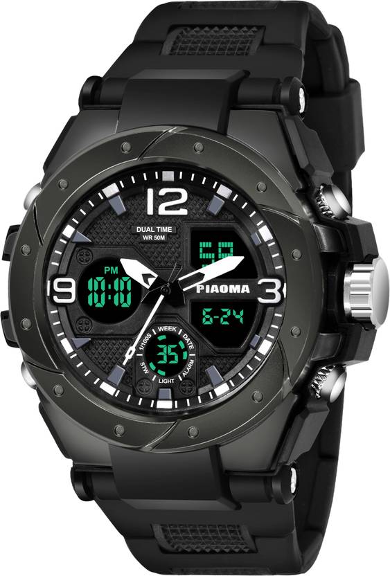 TrackFly 9105 BLACK New Multifunctional Sport Waterproof Watch Analog ...