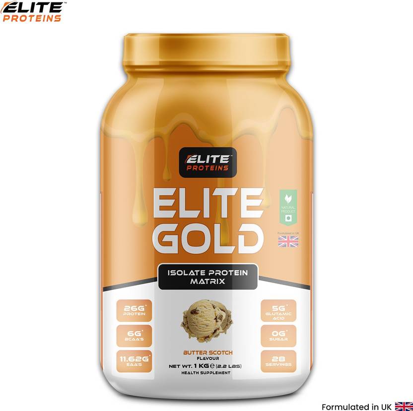 ELITE PROTEINS Elite Protein ELITE GOLD 1KG BUTTERSCOTCH Protein Shake ...
