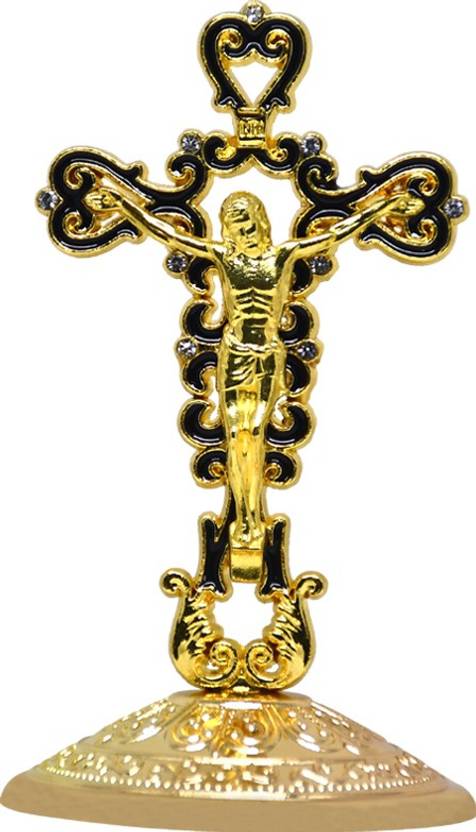 Catholic Liturgicals Car Dashboard Cross, Jesus Car Cross, Gold & Black ...