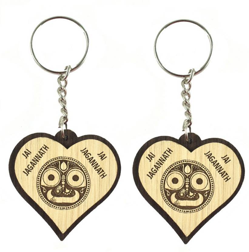 Jagannath World ShreeJagannath Wooden Key Ring,Pack of 2 Key Chain ...