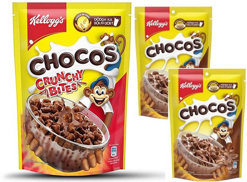 Kellogg's by KELLOGGS Chocos 2x110g & CRUNCHY BITES 375gm Pouch Pouch ...