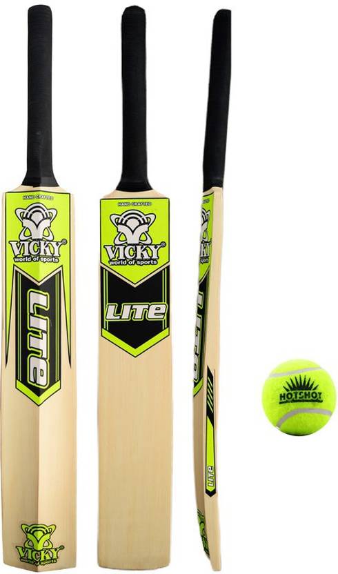 VICKY Lite Cricket Tennis Bat With Hoshot Tennis Ball, Neon Yellow ...