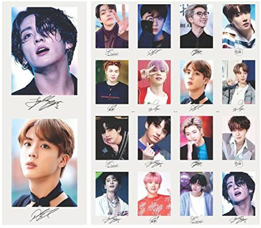 BTS Post Cards (Pack of 16) 350 GSM Premium Paper Print and Laminated ...