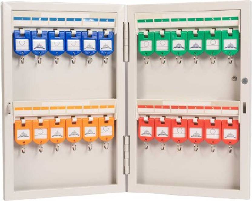 Jielisi 24 Keys Metal Wall-Mount Key Box/Key Cabinet with Lock Iron Key ...