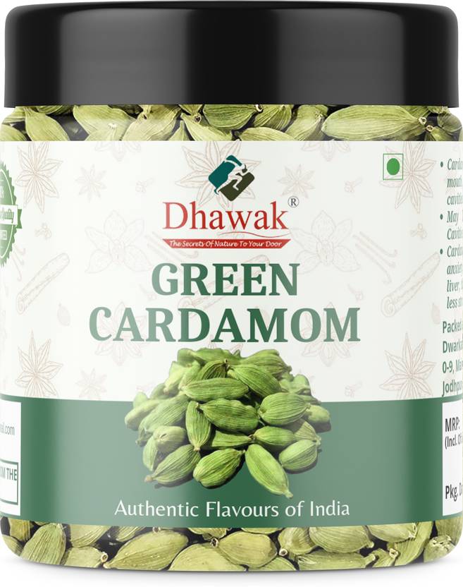 Dhawak Green Cardamom Big Size Elaichi / Whole Green Elaichi [Jar Pack ...