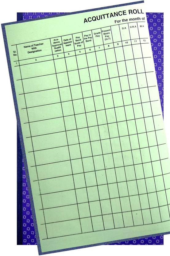 ANVIS Teacher Acquittance Register Teacher Acquittance Register in ...