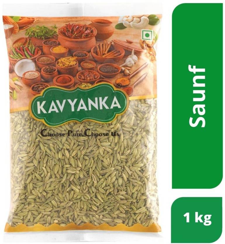 Kavyanka Fresh & Pure Big Green Fennel Seeds Raw | Natural Badi Saunf ...