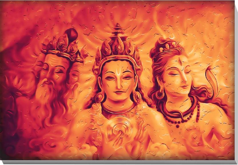 voorkoms Lord Tridev Brahma, Vishnu, Mahesh Gods Sunboard Medium Self ...