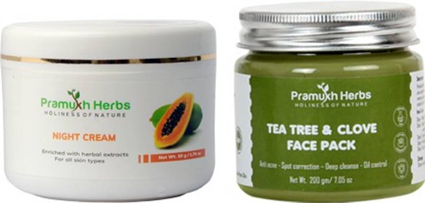 pramukh herbs NIGHT CREAM & TEA TREE CLOVE FACE PACK: Buy pramukh herbs ...
