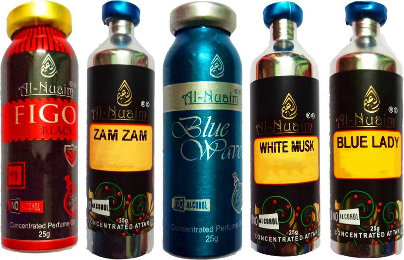 Al-Nuaim Figo Black+Zam Zam+Blue Wave+White Musk+Blue Lady Concentrated ...