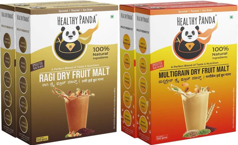 HEALTHY PANDA Health Mix Combo 400G:Organic Sprouted Ragi + Multigrain ...