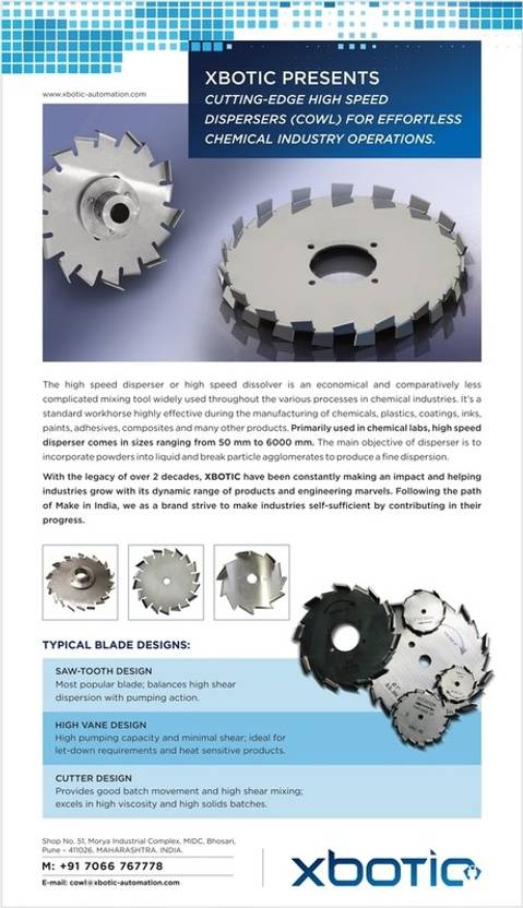 Xbotic Disperser cowl blade Mixer Blender Blade Price in India - Buy ...