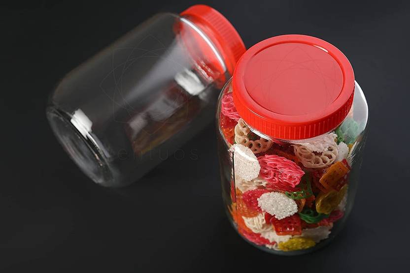 TINSUHG Glass Barni Jars With Plastic Lid For Masala, Dry Fruits ...