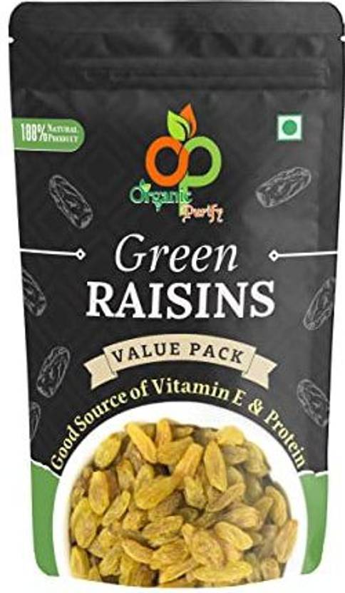 Organic Purify Premium Seedless Green Raisins Value Pack Pouch,500 Gm ...