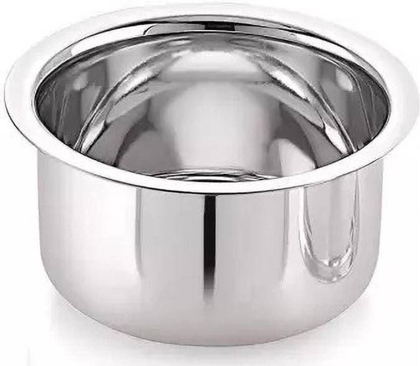 Sonanshi Stainless Steel Round Bottom Patila/Bhagona/Tapeli with LID ...