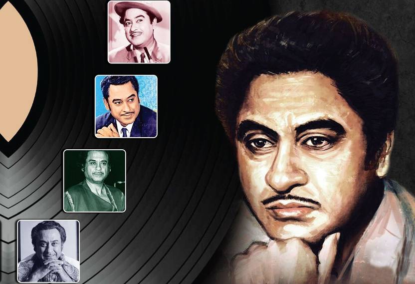 Poster Kishore Kumar Bollywood Singer DigitalArt (Large Poster, 300GSM ...