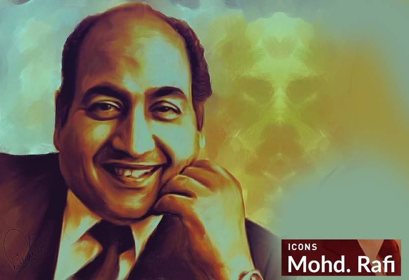 Poster Mohd. Rafi Bollywood Singer Digital Art (Large Poster, 300GSM ...