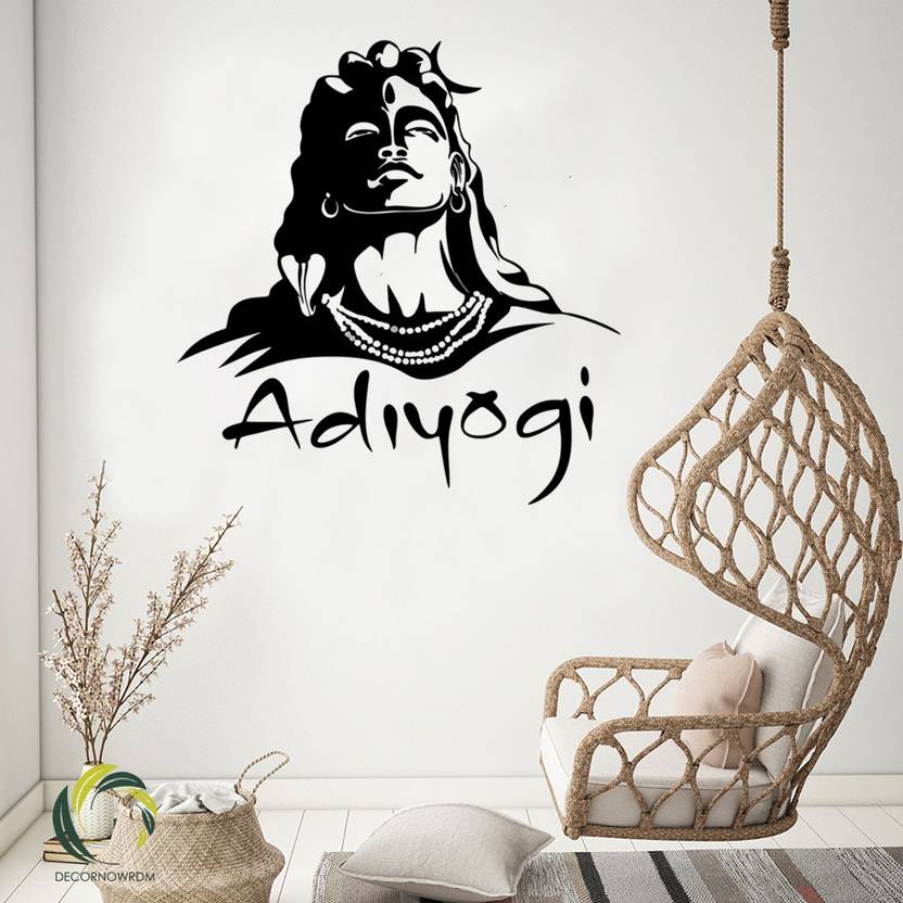 DECORNOWRDM Lord Shiva Adiyogi Religious God Wall Sticker Vinyl Sticker ...