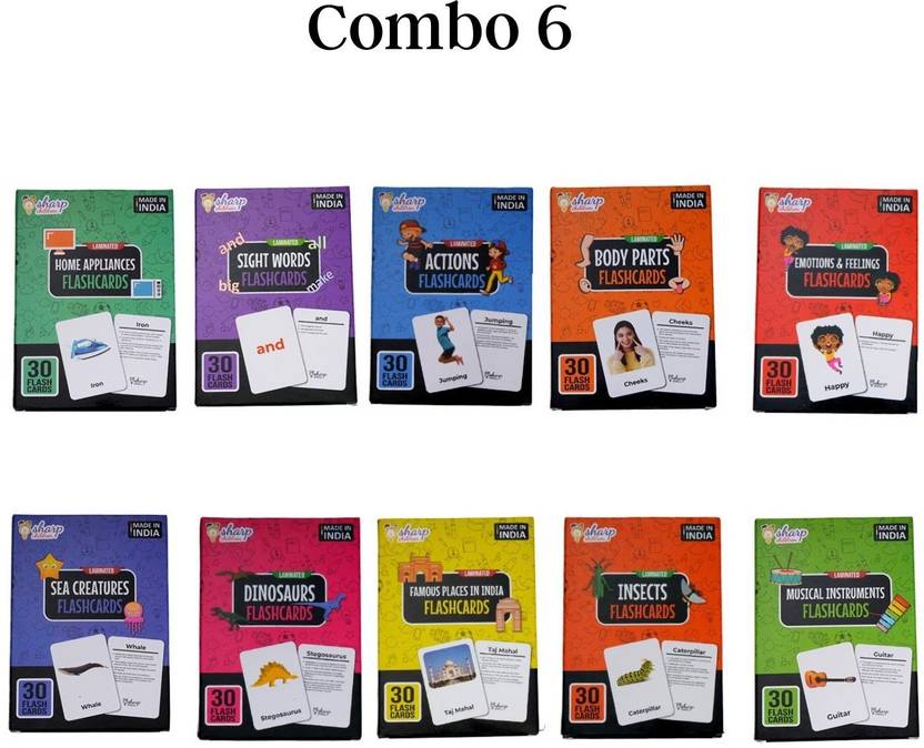 Sharp Children LAMINATED Flash Cards For Kids (Set Of 10 (B ...