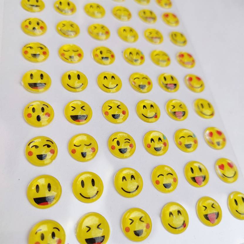 Chandrans Creation 1 cm 3D Smiley Emoji Face Expression Stickers Pack ...