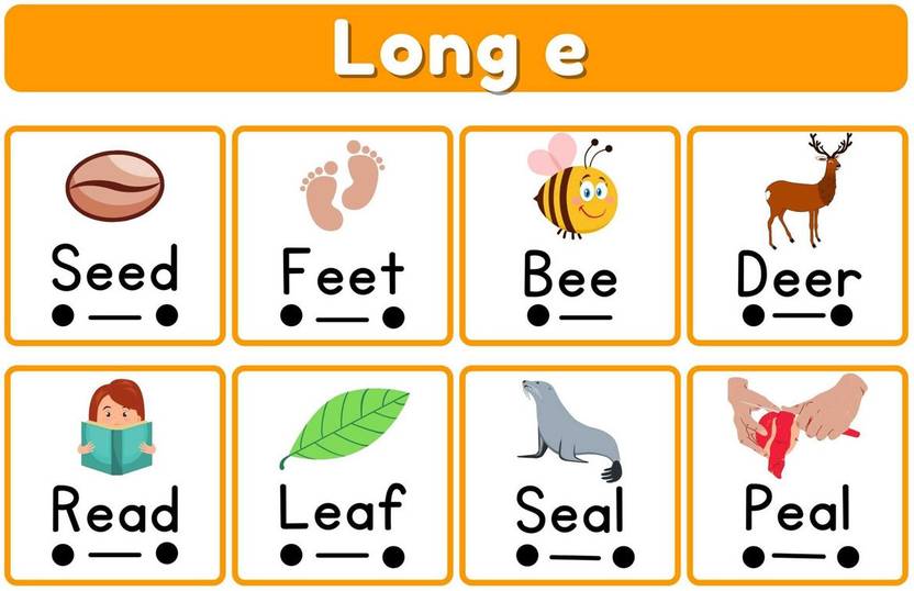 Learning Wall Sticker Poster|Long 'E' Words|Kids Early Learning Wall ...