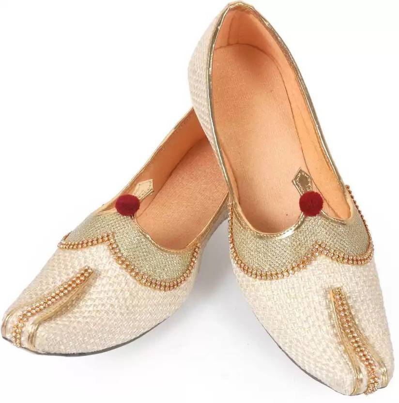 CRAFTIVA WHITE JUTE SILVER DIAMOND JUTTI JUTI MOJARI Mojaris For Men ...