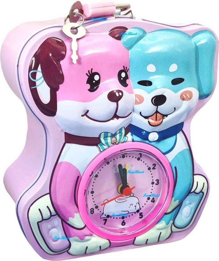 FunBlast Coin Box for Kids with Clock, Cartoon Money Bank Piggy Saving ...