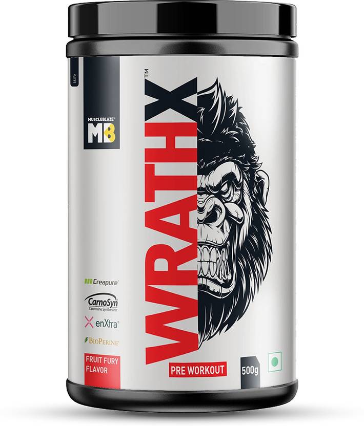 MUSCLEBLAZE Pre Workout WrathX, with Creapure, CarnoSyn & enXtra (Fruit ...