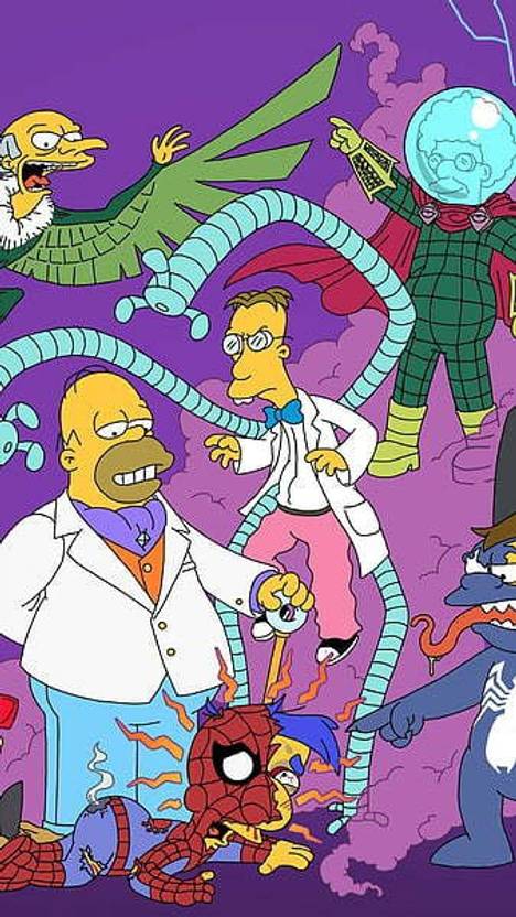 Simpsons Aranha Colored Desenho Homem Homer Spider Matte Finish Poster ...