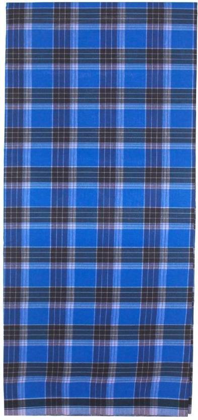 Mr.Lungi Checkered Blue Lungi Price in India - Buy Mr.Lungi Checkered ...