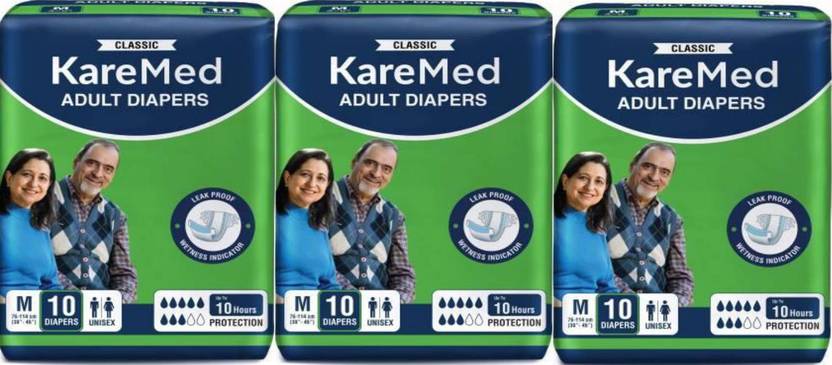 Kare Med Classic Adult Diaper Medium Waist Size 76 114cm 30 45 30