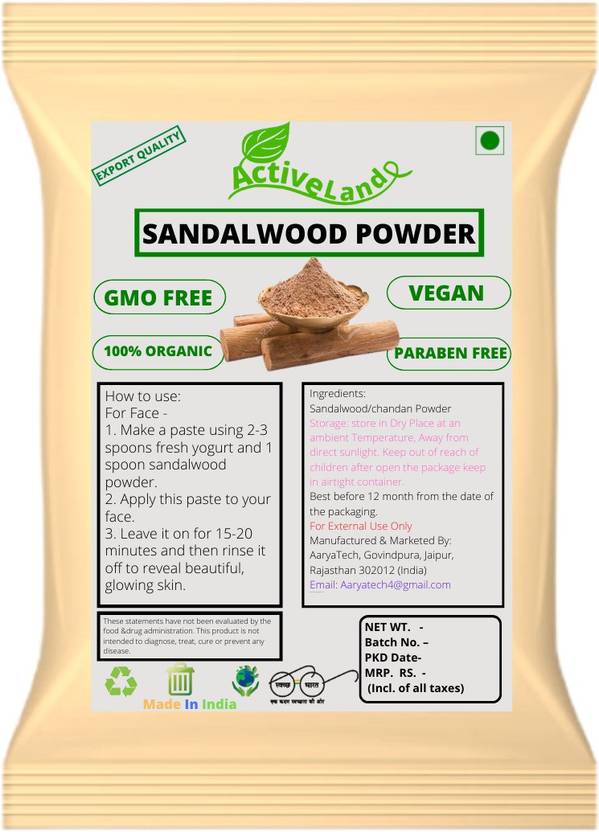 Activeland Pure Natural & Organic Chandan (sandalwood) Powder - Price ...