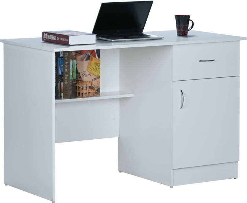 DeckUp Hermes White Engineered Wood Office Table Price in India - Buy ...