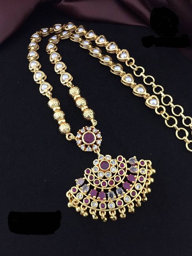 PBM CREATIONS Gold Plated Covering 5PON/ 5 METAL/ ADIGAI / NECKLACE ...