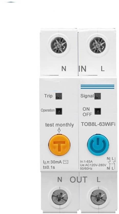 amiciSmart WiFi MCB, Circuit Breaker & Energy Meter, 63A Smart Switch ...