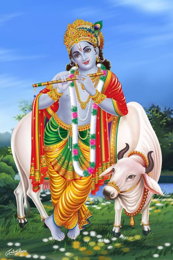 Poster Divine Krishna Blessings sla407 (Wall Poster, 13x19 Inches ...