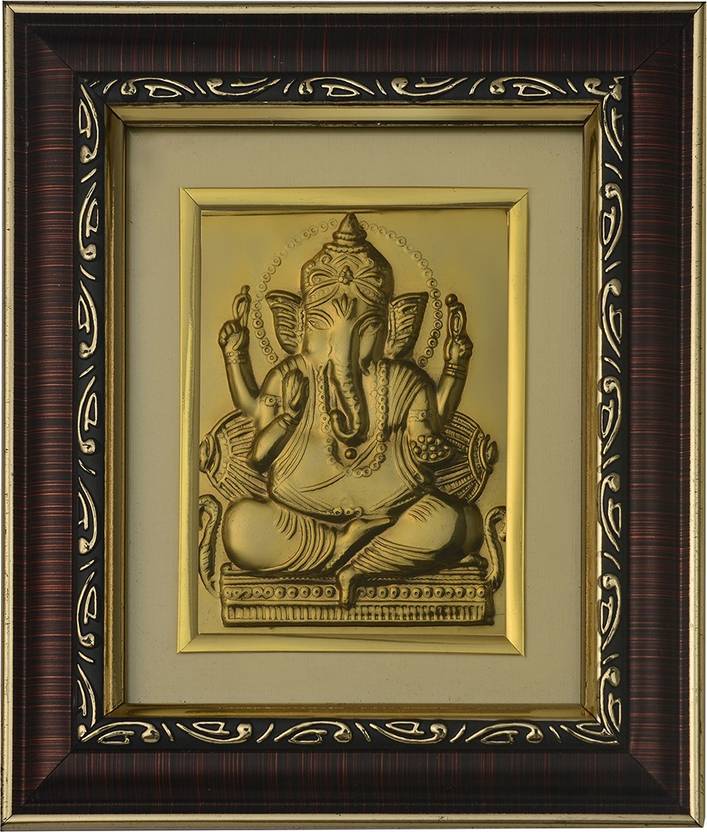 Pray Everyday Ganesh Ji Gold Plated Photoframe | Ganesh Ji Frame for ...