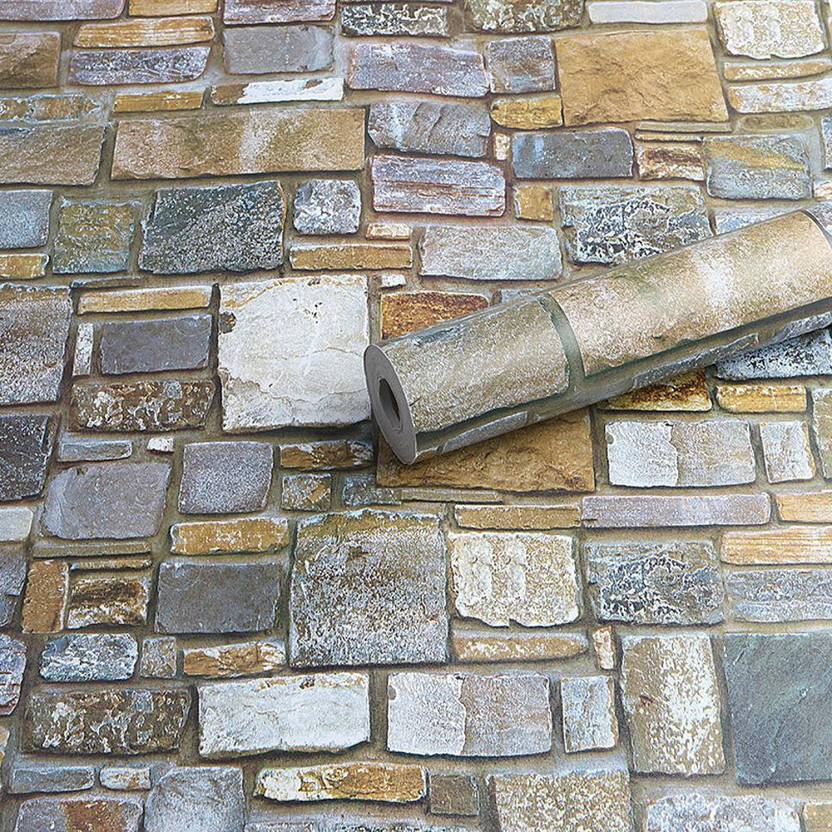 Flipkart SmartBuy 500 cm Wall Stickers Wallpaper Bricks Blocks Modern ...