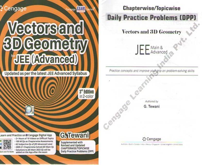 Cengage Vectors And 3d Geometry For Jee (Advanced) 3rd Edition By G ...